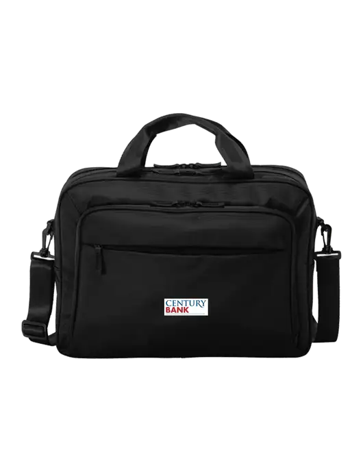 Travel Exec Black Laptop Briefcase w/Century Bank Liberty Logo